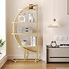 Amazon.com: MAISONPEX 4-Tier Bookshelf, Gold Bookcase with Steel Frame ...
