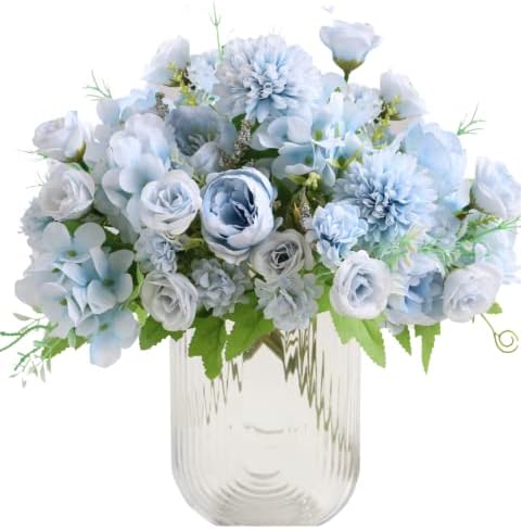 Amazon.com: IPOPU 10PCS Gladiolus Artificial Flowers Baby Blue ...