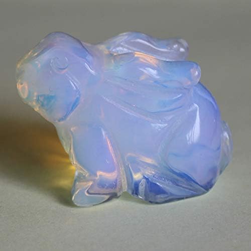 Amazon.com: 2pcs (Pair Mini Hand Carved Mixed Gemstone Crystal Rabbit ...