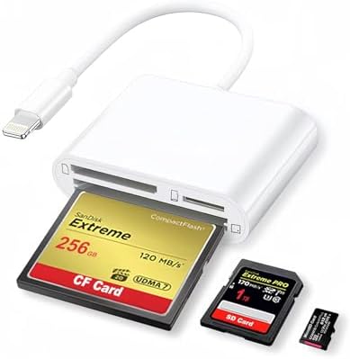 Amazon.com: SD CF Card Reader for iPhone iPad 3 in 1 Lightning to SD CF ...