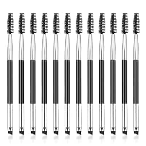 Amazon.com: 12-Piece Angled Brow Brush Set with Spoolie, Dual-Ended ...