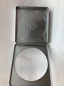 Amazon.com: SQUARE TIN CD CASE W/WINDOW & CLEAR TRAY BL801CLEARTRAY ...