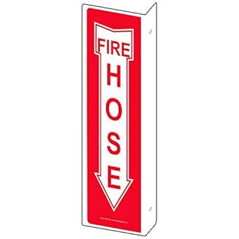 ComplianceSigns.com Fire Hose Wall Sign, Projection-Mount 14x4 inch Red ...