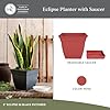 Amazon.com : The HC Companies Eclipse Square Plastic Planter w/Attached ...