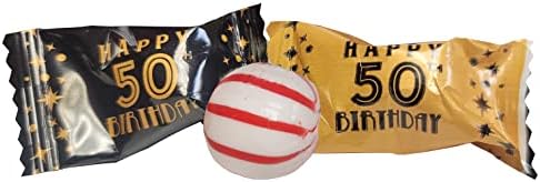 Amazon.com : 50th Birthday Themed PEPPERMINTS 100 Count Wrapped - Mint ...