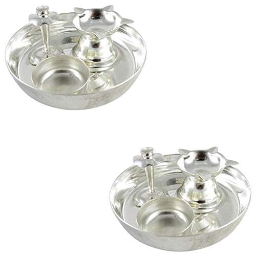 Cart log Silver Plated Pooja thali Set Silver Pooja Plate Silver Pooja ...