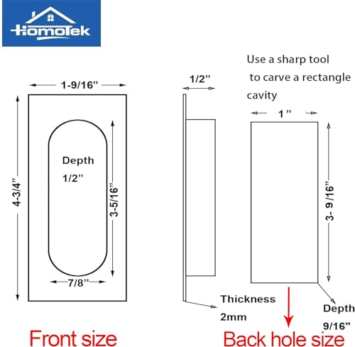 Snapklik.com : 8 Pack 120mm Flush Sliding Closet Door Pulls, Recessed ...