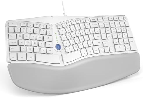 Nulea Ergonomic Keyboard, Wired Split Keyboard with Pillowed Wrist and ...