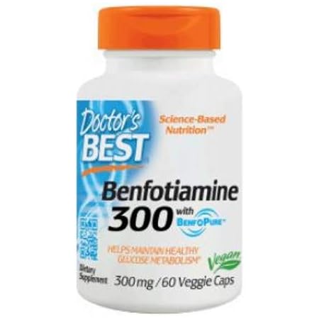 Amazon.com: Doctors Best Benfotiamine, 300 mg, 60 Veggie Caps: Health & Personal Care