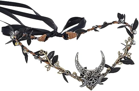 Amazon.com : MOSTORY Black Feather Elf Crown - Handmade Witch Headpiece ...