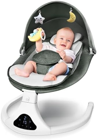 Amazon.com : Electric Baby Swing with Remote Control - 5 Natural Motion ...