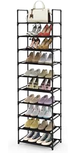 Amazon.com: barsone Shoe Rack 10 Tiers, 20-25 Pairs Shoe Organizer Storage Shelf Stand Tower ...