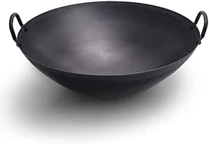 Amazon.com: LPDBSIDJE Wok Pan Cast Iron, Chinese Wok with Round Bottom ...