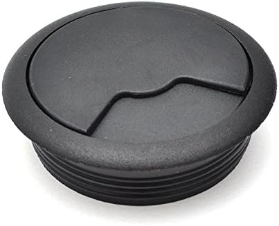 80mm Black PC Computer Desk Plastic Grommet Table Cable Tidy Wire Hole ...