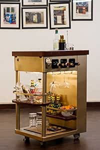 HAUS OF BARS by SpeedX - Model Y Stylish Bar Trolley, Gold Finish with ...