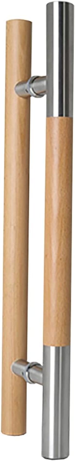 Amazon.com: Door Push Pull Handle, Interior Stainless Steel & Wood ...