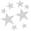 8 PCS Glitter Stars Small Silver Stars Bling Star Decals Self-Adhesive ...