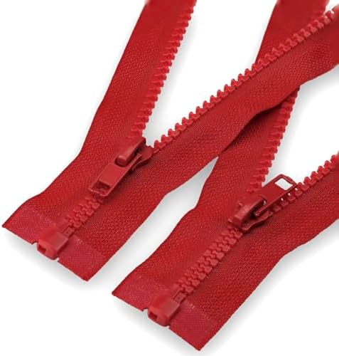 Amazon.com: #5 Separating Sewing Zipper for Jacket: YZSFIRM 2Pcs Red 18 ...