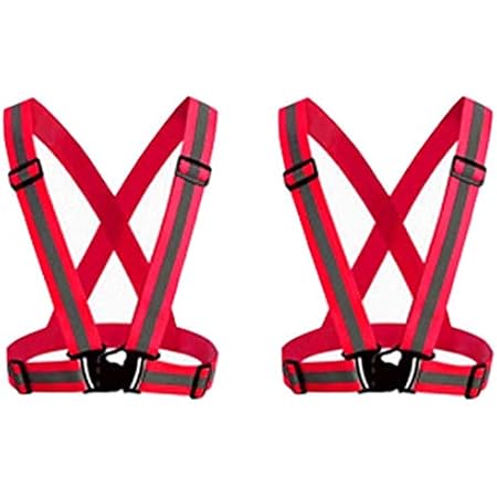 Reflective Vest, 2-Pack Reflective Gear High Visibility Suspenders ...