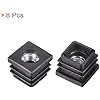 Amazon.com: UXCELL 8Pcs M8 Threaded Square Tube Inserts - Black Plastic ...
