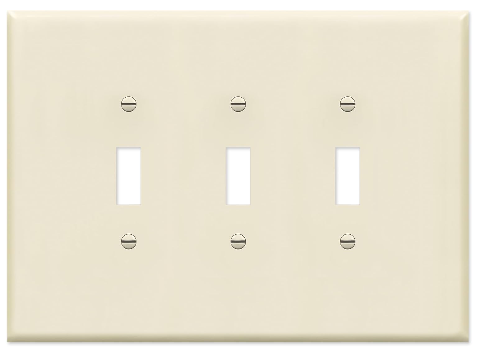 OVERSIZED 3 Gang Toggle Metal Light Switch Plate - Ivory - Three Gang ...