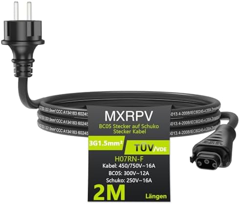 BC-05 Cable 2/3/5/10/15 m, BC-05 Female to Schuko Plug AC Connection ...