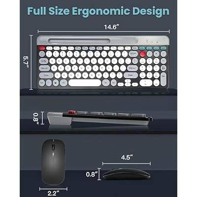 Arabic & English Wireless Keyboard and Mouse Combo, Multi-Device ...