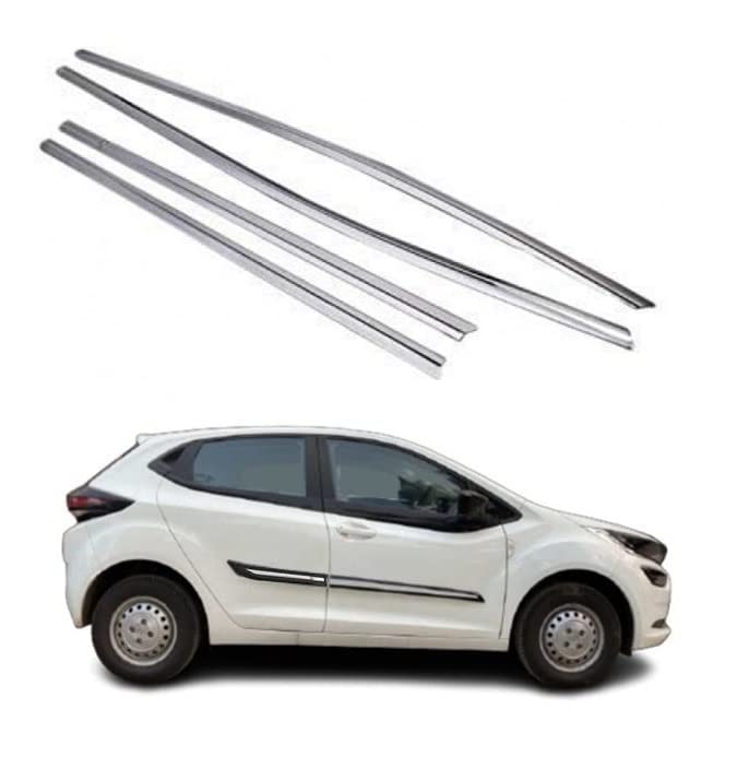 Car Lower Chrome Window Garnish for Tata Altroz (Set of 6PCs) : Amazon ...