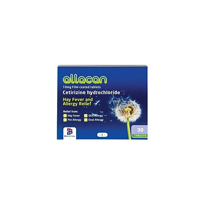 Buy Allacan Cetirizine Hayfever Allergy Tablets (30 Tablets x 12 Packs ...