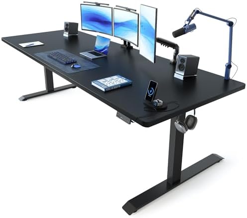 Amazon.com: FEZIBO 83 x 37 Inch Electric Standing Desk with Integrated ...