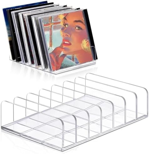 Amazon.com: Vowcarol CD Holder 2 Pack, Clear Acrylic CD Organizers, CD ...