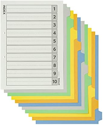 Amazon | ナカバヤシ カラーインデックス 10山5組 IN1005-01 | インデックス・仕切りカード | 文房具・オフィス用品