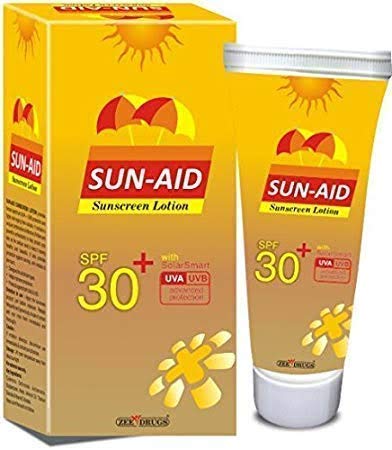 Sun-aid SPF 30+ UVA/UVB sun screen lotion, 100gm : Amazon.in: Beauty