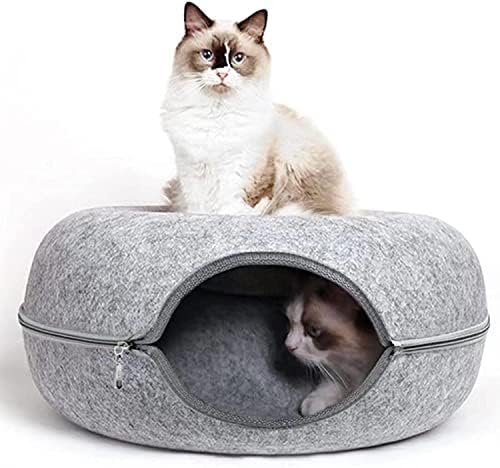 HY-MS Cat Tunnel Bed, Cat Hideaway Cave - Tunnel Bed for Cats ...