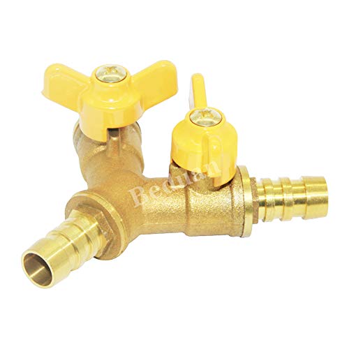 Beduan 3 Way Shut Off Ball Valve, 3/8" Hose Barb 2 Switch Brass Y ...