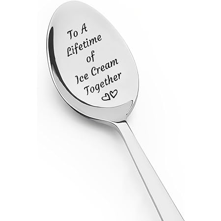 Amazon.com: Ice Cream Spoons Gift for Couples Husband Wife Anniversary ...