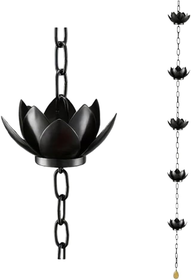 Amazon.com : MINGYQOU Lotus Rain Chain Garden Decoration Hanging Rain ...