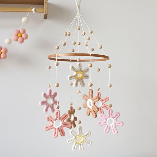 Amazon.com : Woven Daisy Mobile for Crib, Baby Crib Mobile for Girls ...