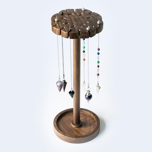 Amazon.com: Kihomi Crystal Pendulum Stand with Tray - Walnut Moon Phase ...