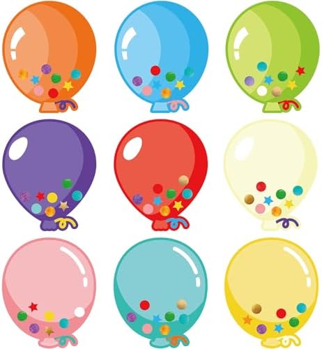 Amazon.com: Zonon 90 Pieces Colorful Balloons Cut-Outs Accent Paper ...