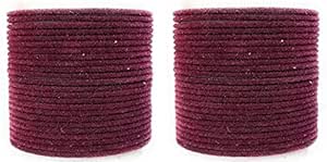 Buy Oneness Wine Colour Beautiful & Elegant Velvet Metal Bangles Combo ...