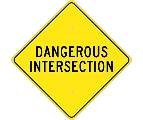 National Marker TM209K Dangerous Intersection Sign: Amazon.com ...