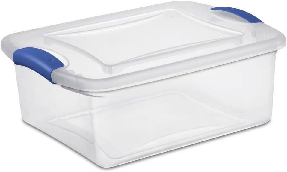 Amazon.com - LOUQYYW 15-quart small clear plastic storage box with lid ...