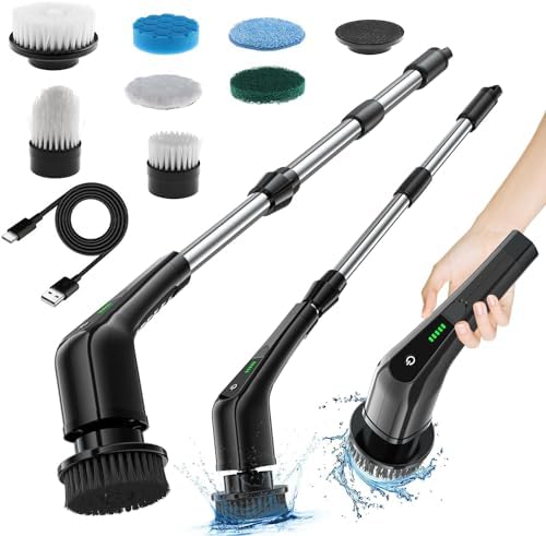 Electric Spin Scrubber, Cordless Cleaning Brush wDrill Brush Heads, Tub ...