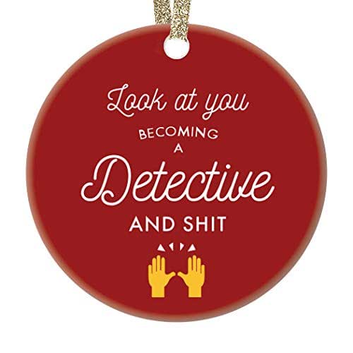 Amazon.com: DIGIBUDDHA Police Detective Christmas Ornament Keepsake ...