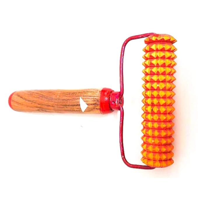 Acuworld Acupressure Energy Handle Wooden Roller for use on Neck, Back ...