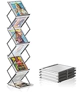 Amazon.com: Aluminum Folding Magazine Rack with 6 Pockets, Floor ...
