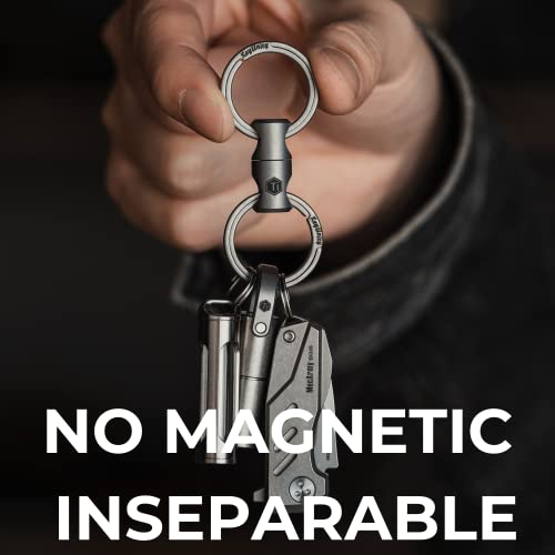 KeyUnity KA15 Double Ended Swivel Keychain Connector, Rotating Titanium ...