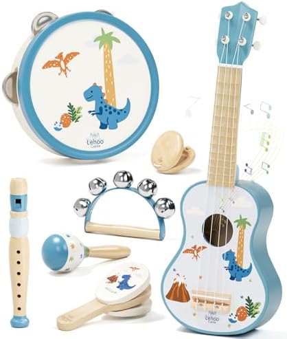 Amazon.com: Lehoo Castle Kids Guitar Set, Dinosaur Guitar for Toddlers ...