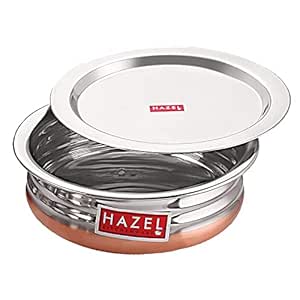 Buy HAZEL Copper Bottom Uruli with Lid | Urli Vessel Cooking Stainless ...